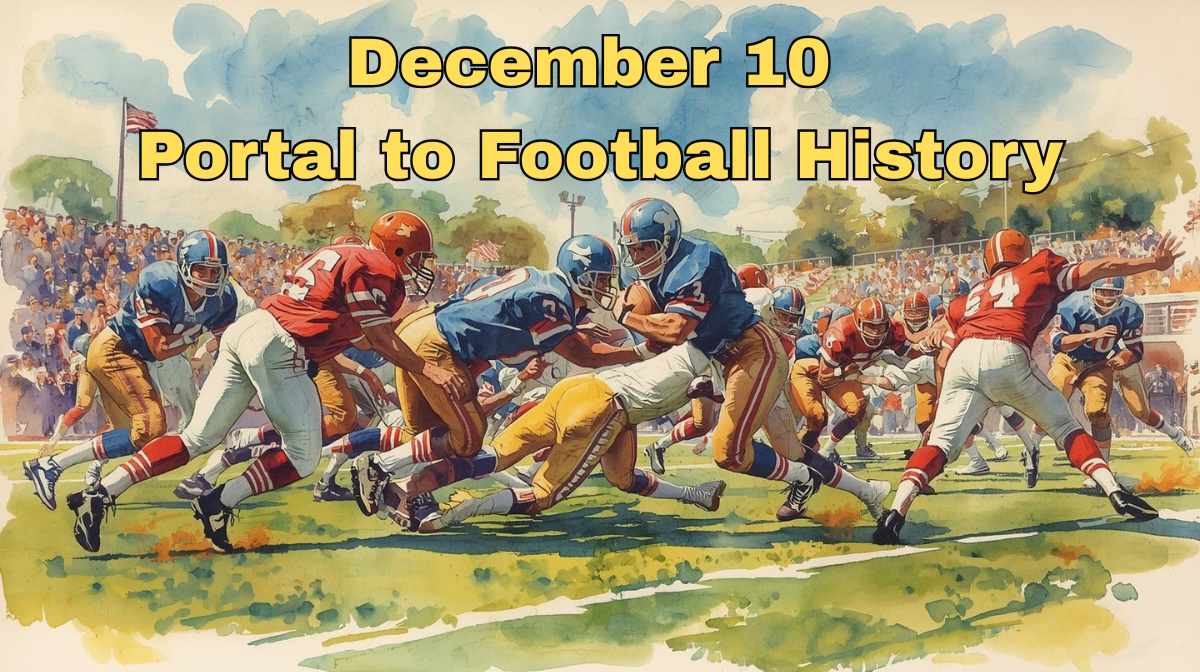 Football History of December 10 - Pigskin Dispatch